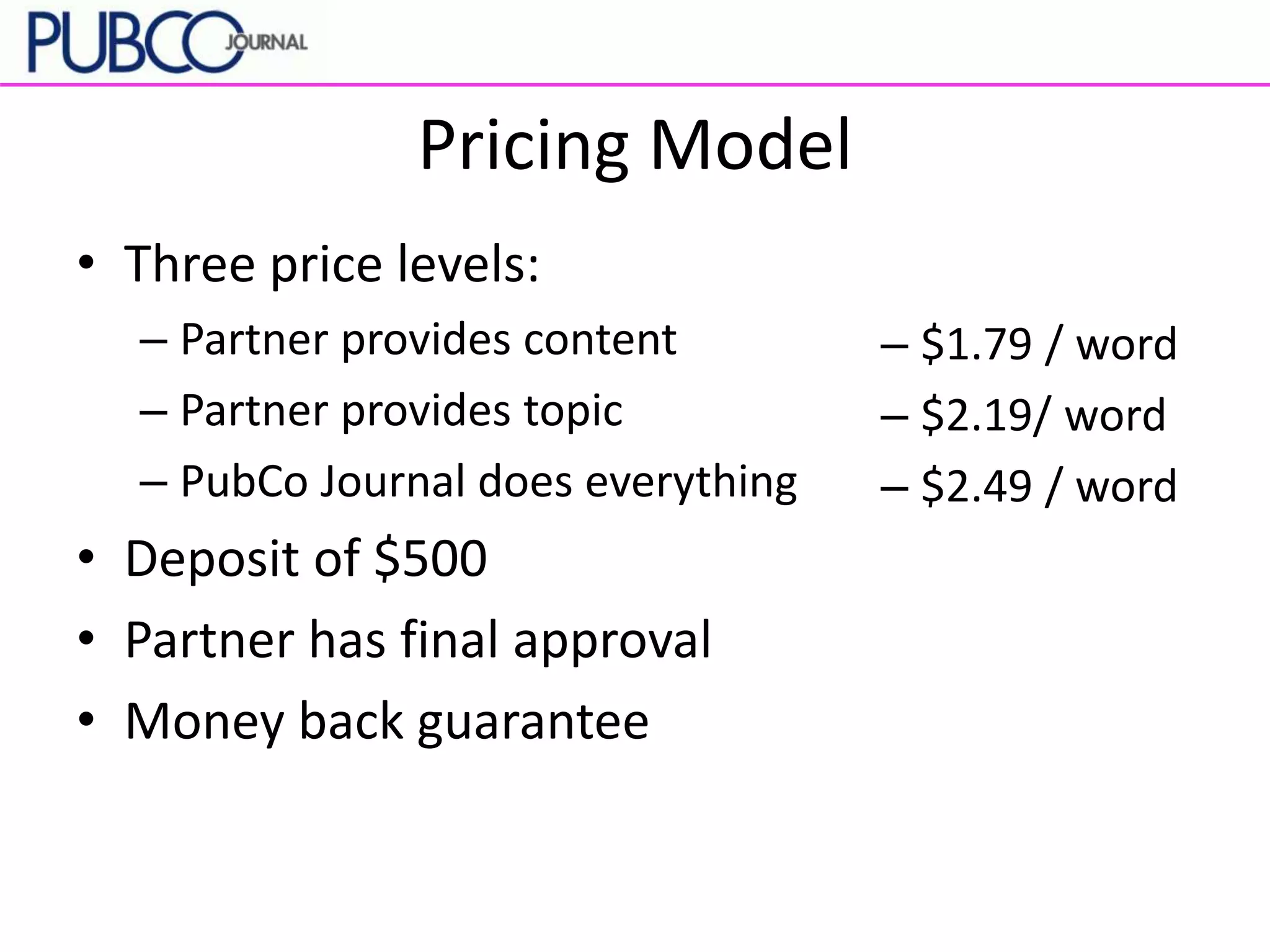 PubCo Journal Partner Presentation | PPTX