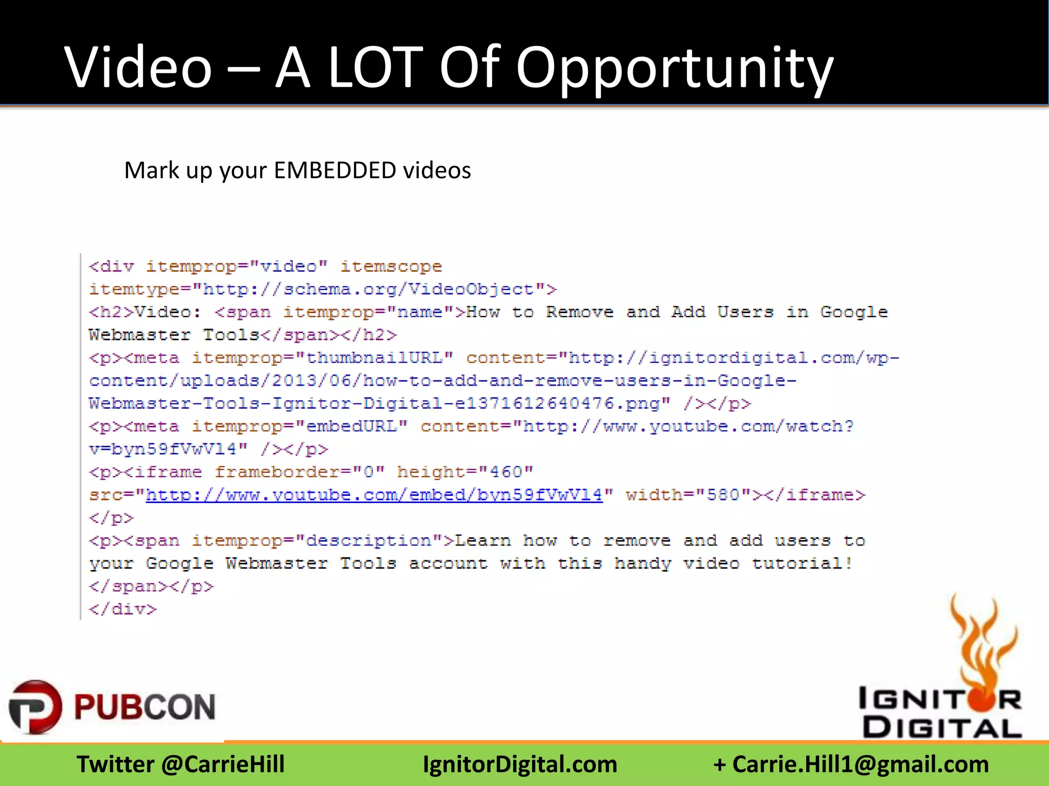 Schema Semantic Markup & Search | PPTX | Web Design and HTML | Internet