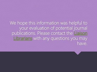 Selecting a Journal: Potential Criteria to Review | PPTX