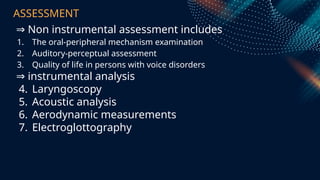 puberphonia voice disorder management and assessment | PPTX