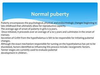 PUBERTAL DEVELOPMENT.pptx Gynecology / Obsgyn | PPT