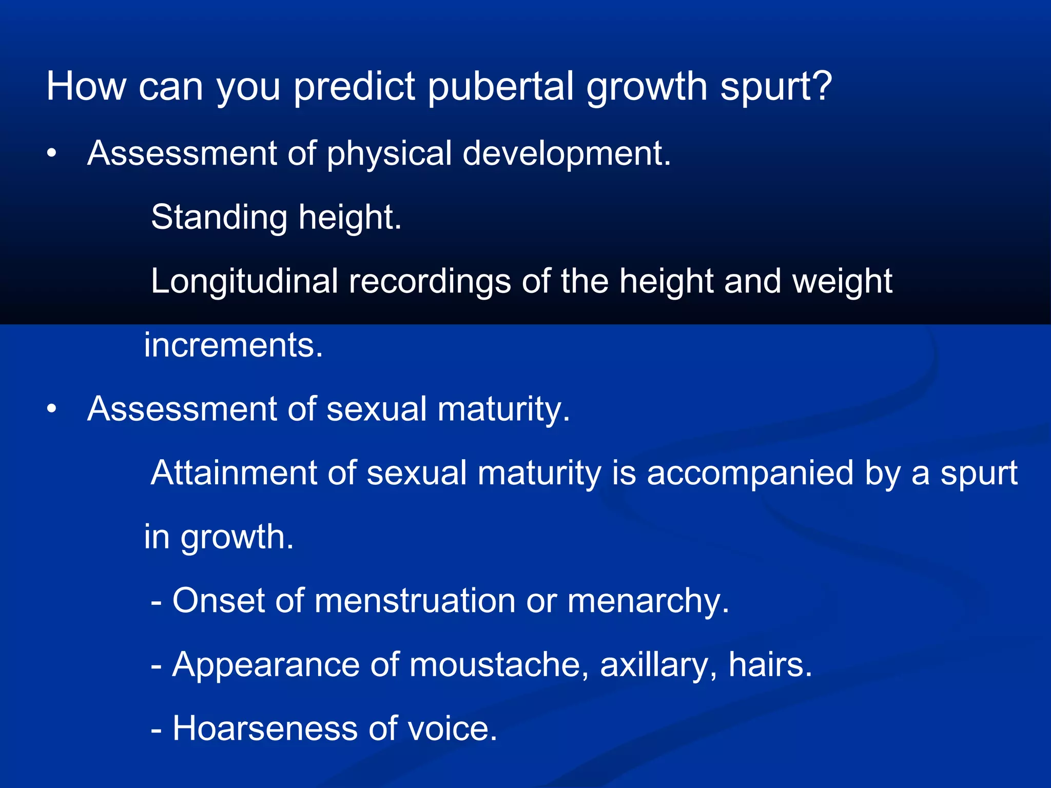 Pubertal growth spurt | PPT