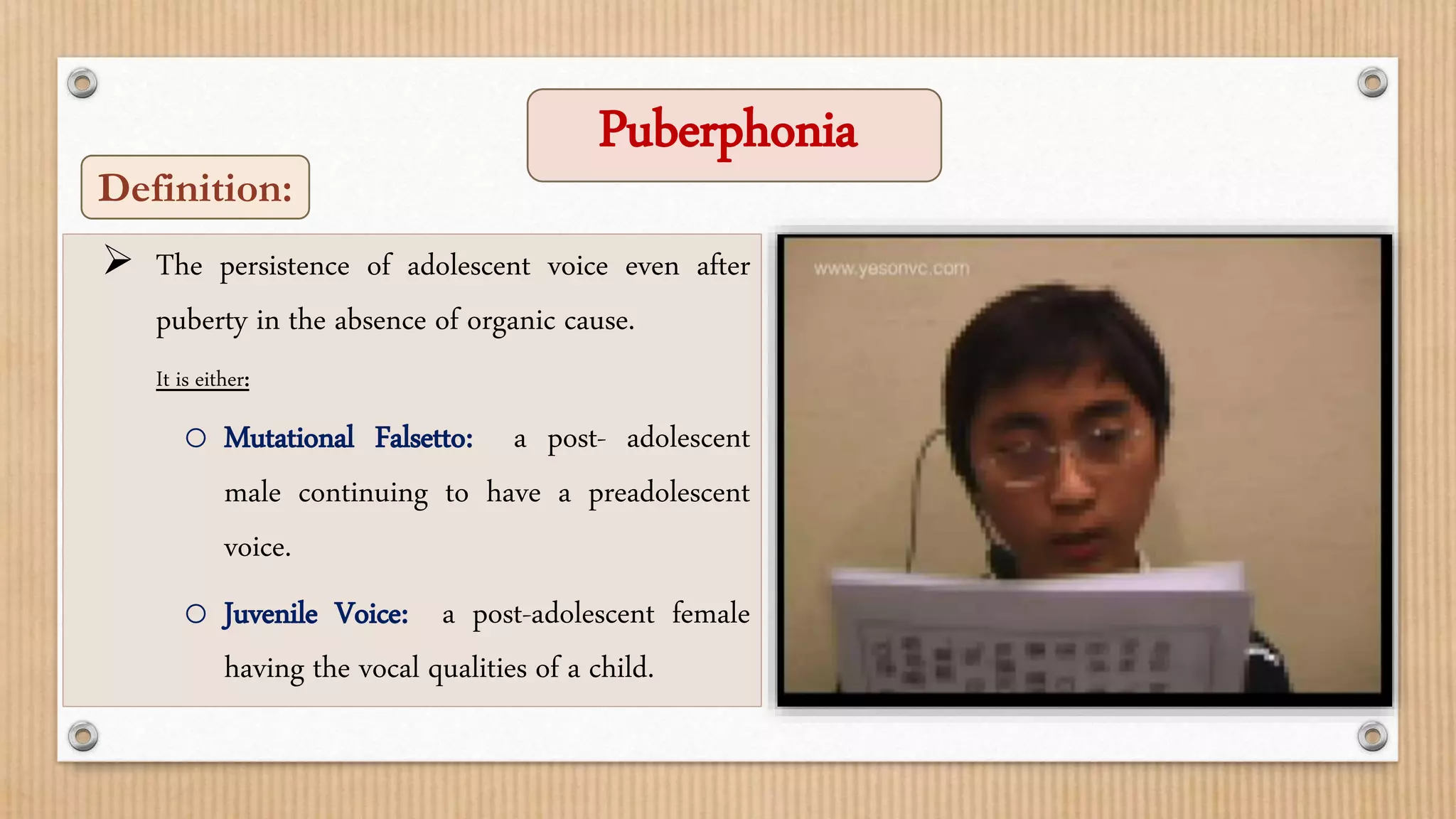 Pubertal voice disorders & Puberphonia, Dr Fadaly | PPSX