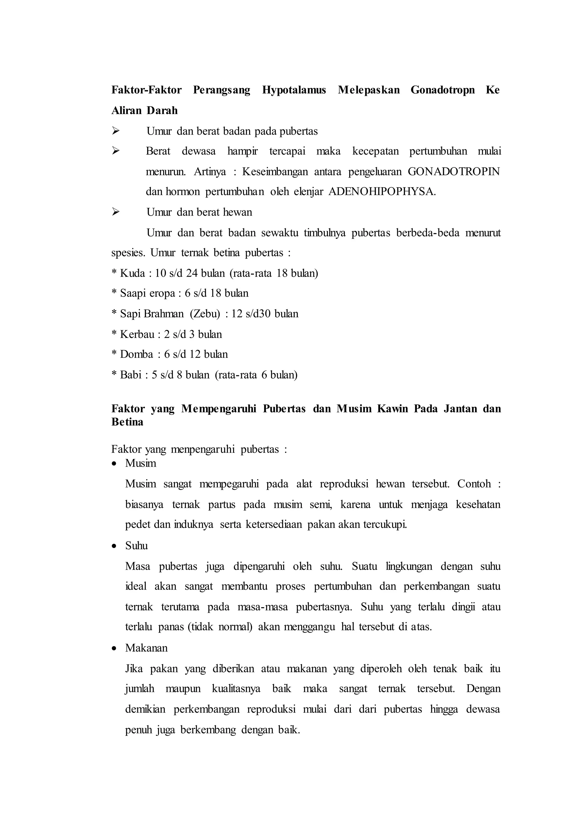 Pubertas, estrus dan ovulasi | DOCX