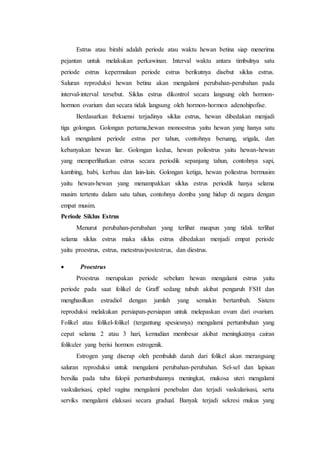 Pubertas, estrus dan ovulasi | DOCX