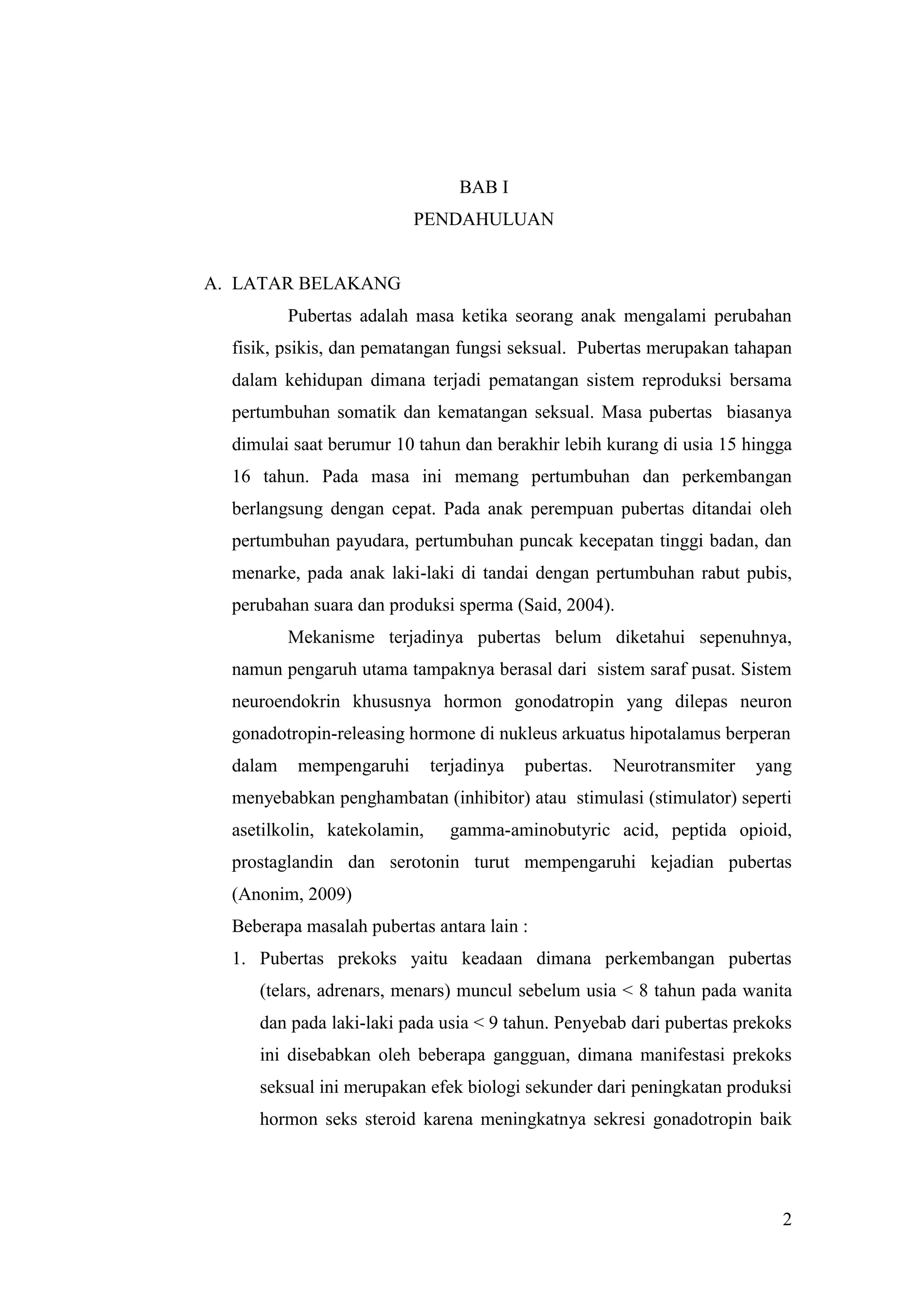 Pubertas prekoks | DOCX