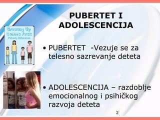 Pubertet i adolescencija | PPT
