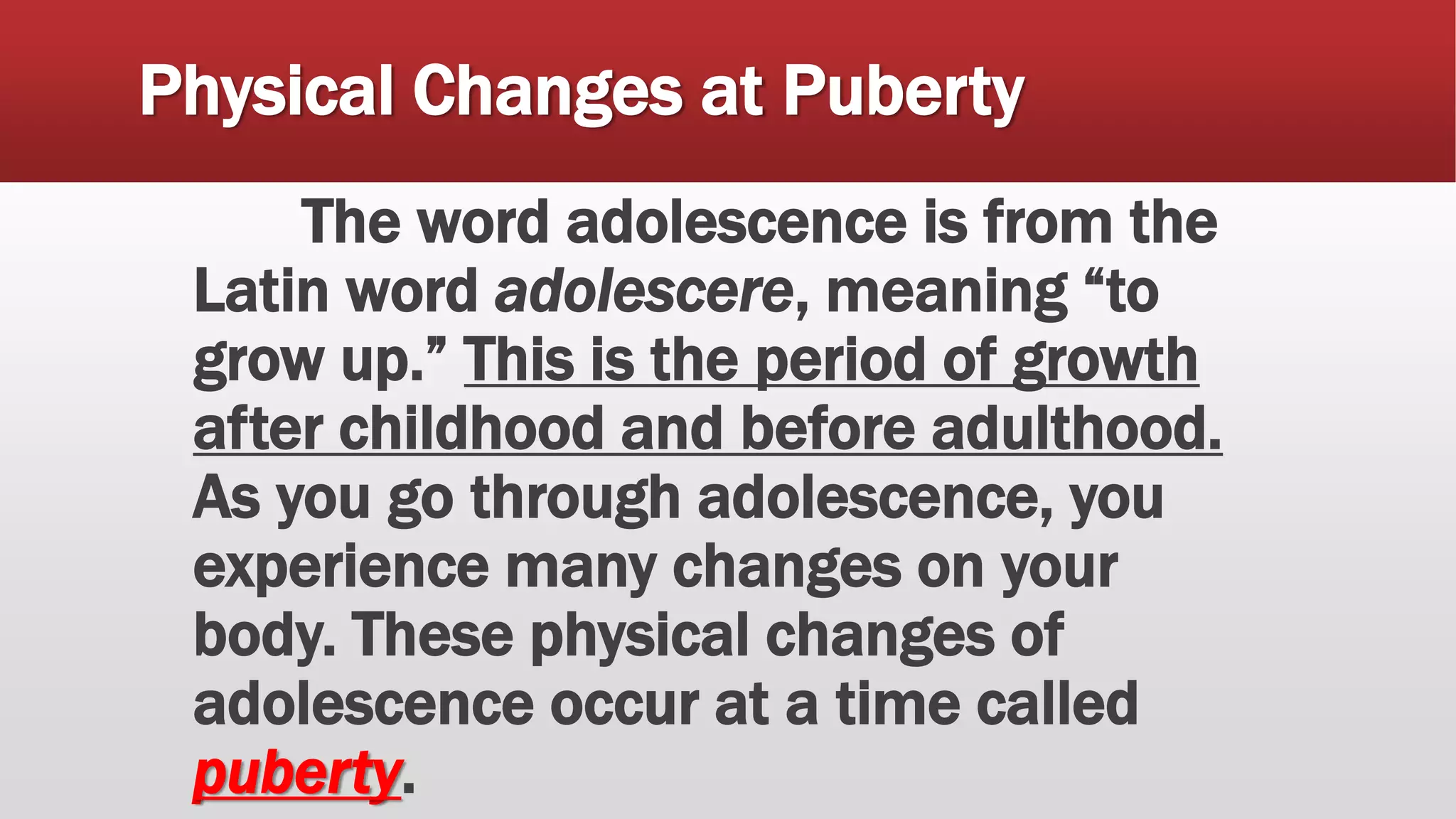 HEALTH (Physical Changes at Puberty) | PPTX