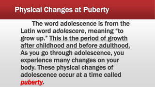 HEALTH (Physical Changes at Puberty) | PPTX
