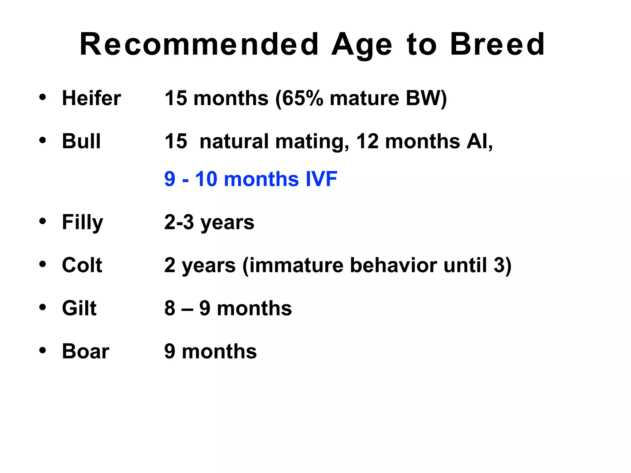 Puberty in Domestic Animals - Dr. John J. Parrish | PPT