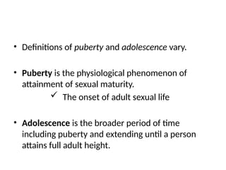 PUBERTY and pubertal changes of human.pptx | Infertility | Reproductive ...