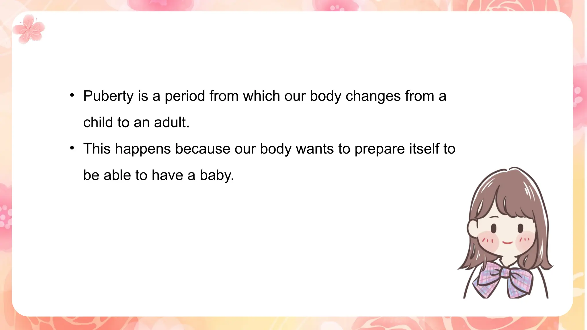 PUBERTY - GIRLS. A presentation for school students. | PPTX