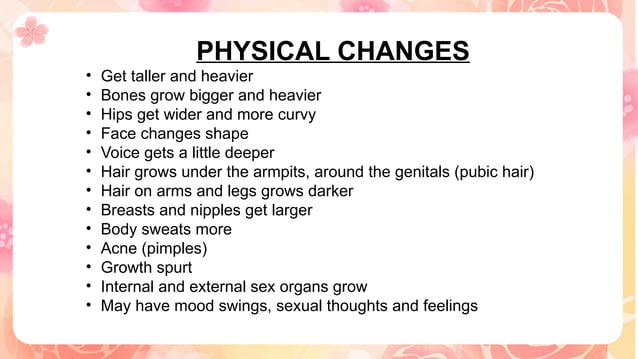 PUBERTY - GIRLS. A presentation for school students. | PPTX