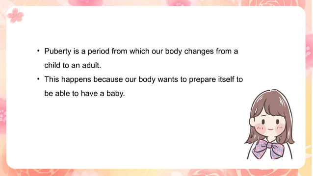 PUBERTY - GIRLS. A presentation for school students. | PPTX