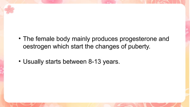 PUBERTY - GIRLS. A presentation for school students. | PPTX