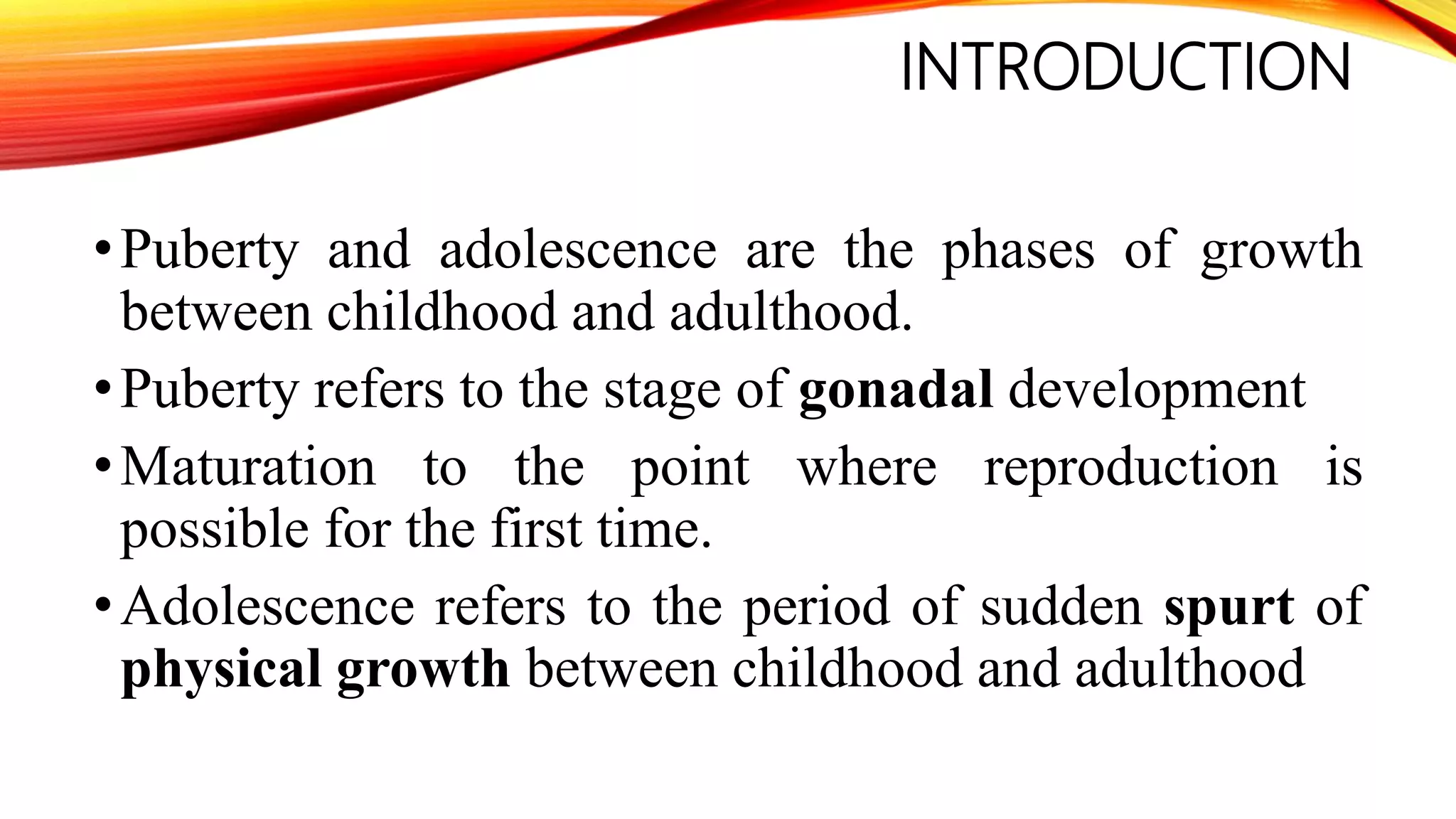 Puberty & adolescence by Pandian M, Tutor, Dept of Physiology, DYPMCKOP ...