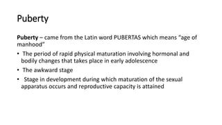 Puberty (Advanced Developmental Psychology) | PPTX
