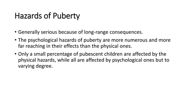 Puberty (Advanced Developmental Psychology) | PPTX