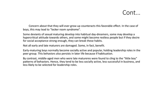 Puberty (Advanced Developmental Psychology) | PPTX