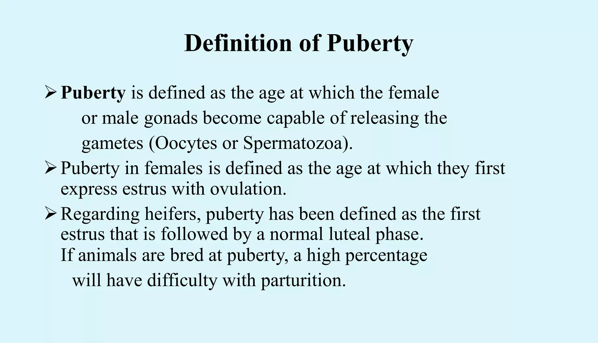 Puberty in domestic animals | PDF
