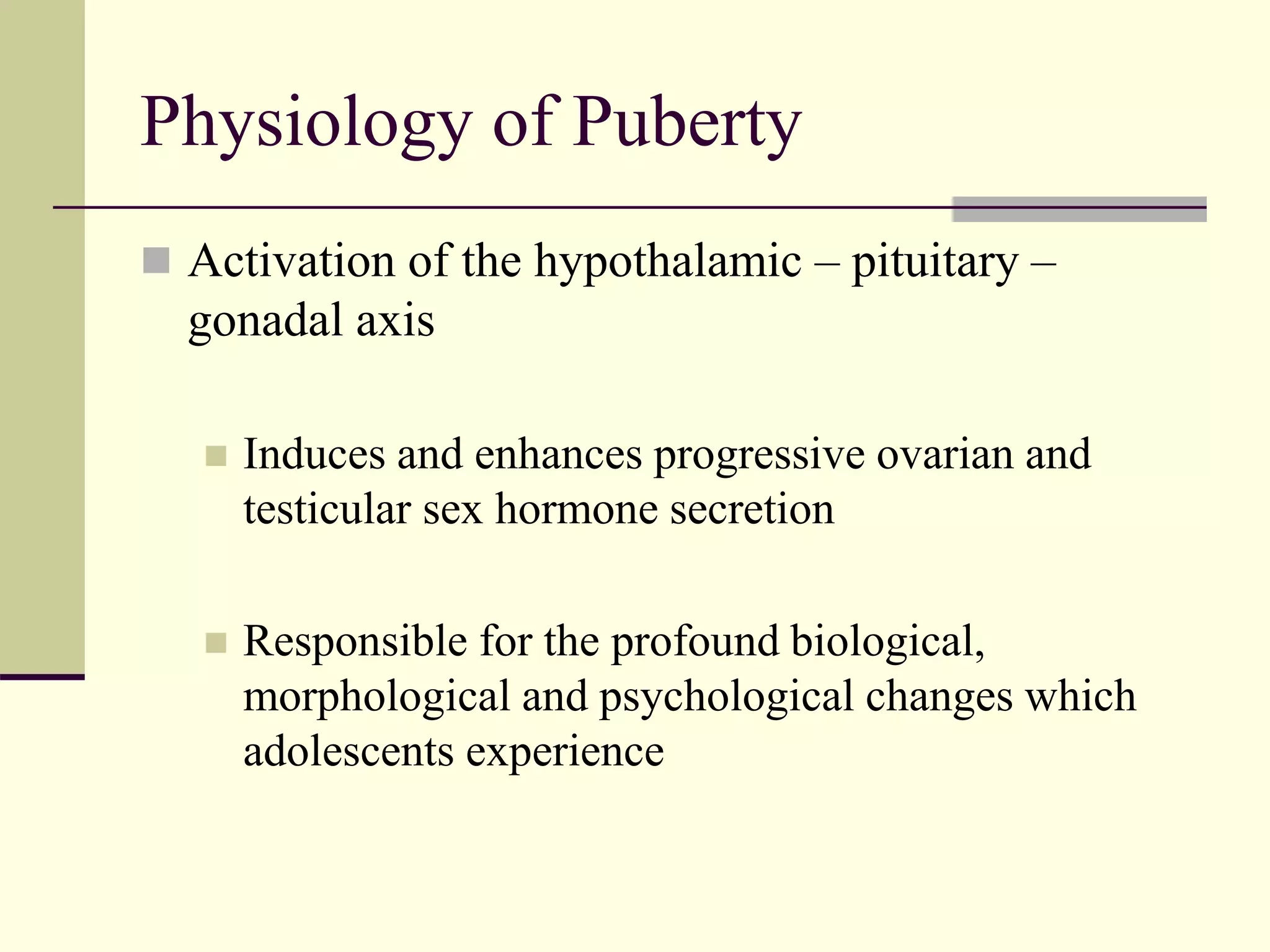 puberty - hormonal and physiological changes | PPT
