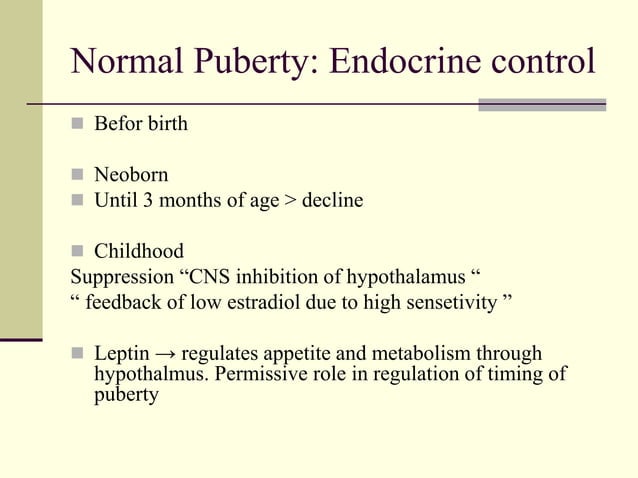 Puberty Hormonal And Physiological Changes Ppt