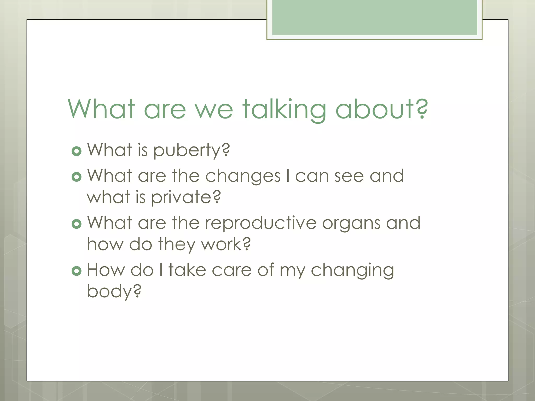 Puberty presentation | PPTX
