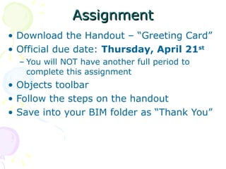 Pub intro thank you card assignment | PPT