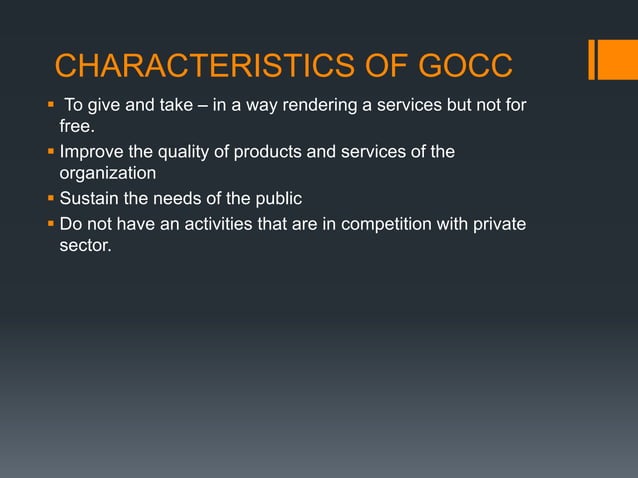 CHARACTERISTICS AND POWERS OF GOCCs | PPTX
