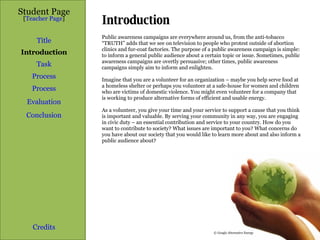 Public Awareness Campaign Project and Presentation WebQuest | PPT