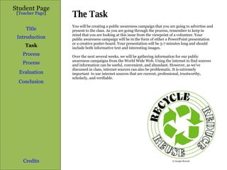 Public Awareness Campaign Project and Presentation WebQuest | PPT