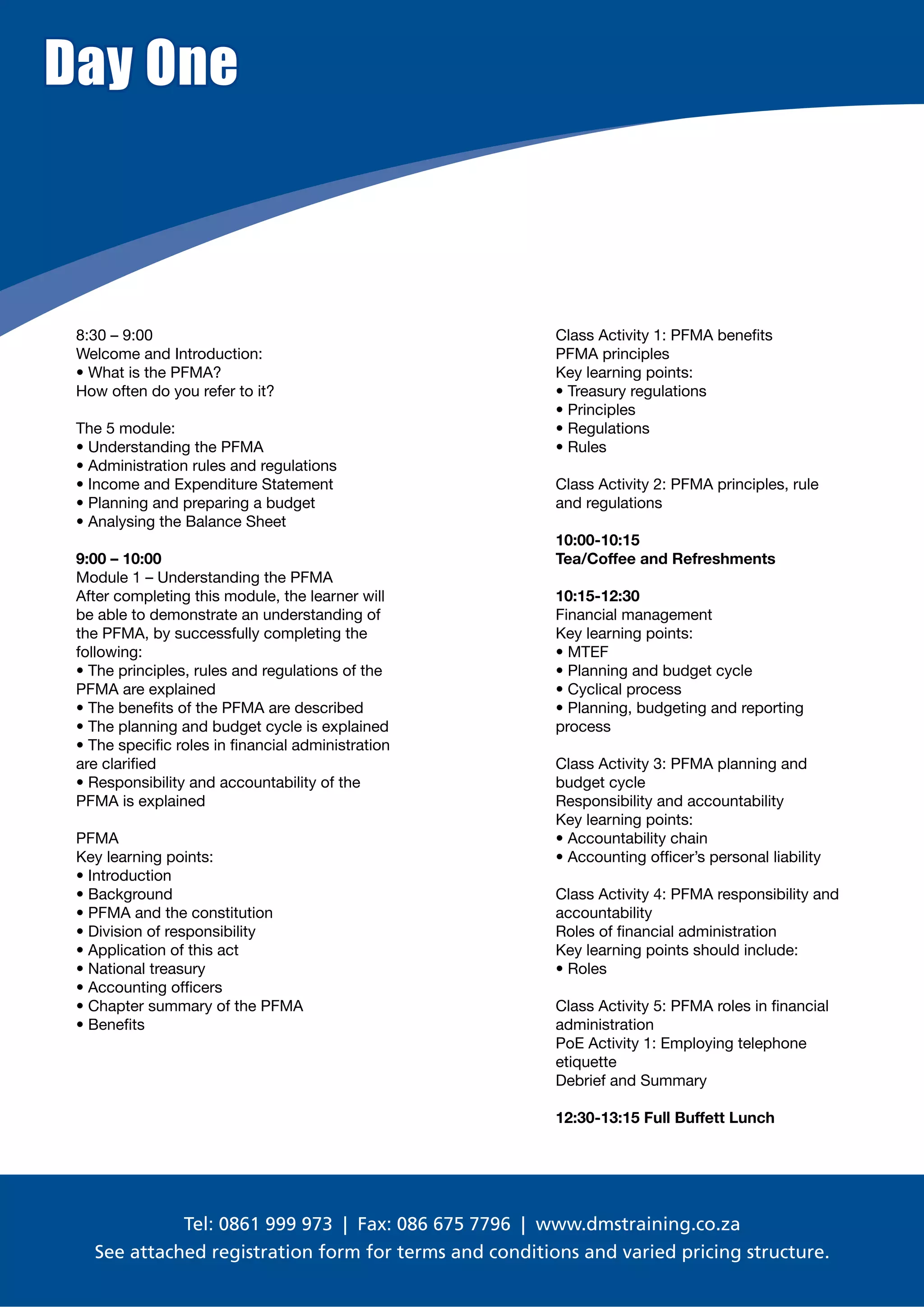 Public finance-management-act-pfma-course-outline-booking | PDF