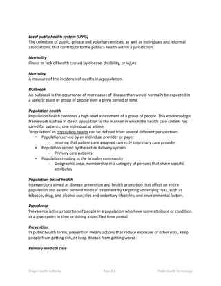 Public health-terminology | PDF