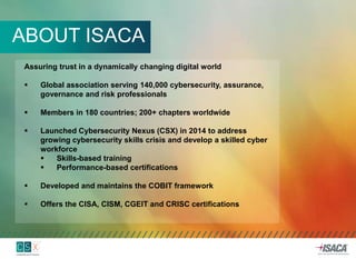 Untuk penggiat Cyber Security dan Sertifikasi dari isaca csx-update-18 ...