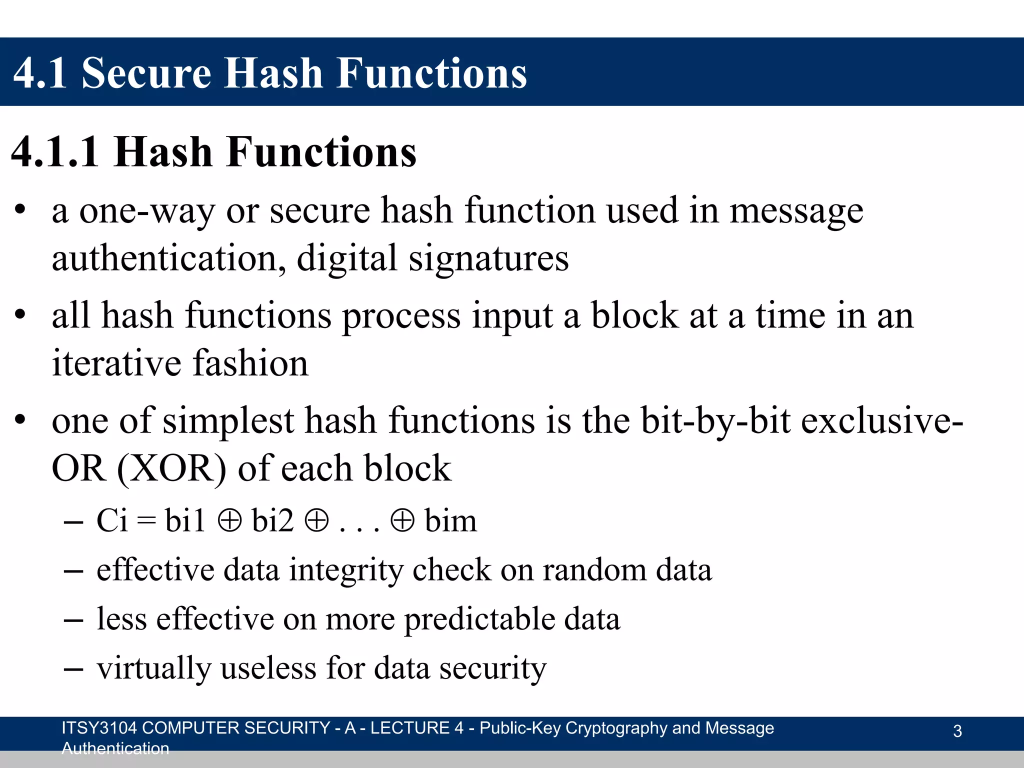 Public key cryptography and message authentication | PPTX