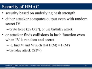 Public key cryptography and message authentication | PPTX
