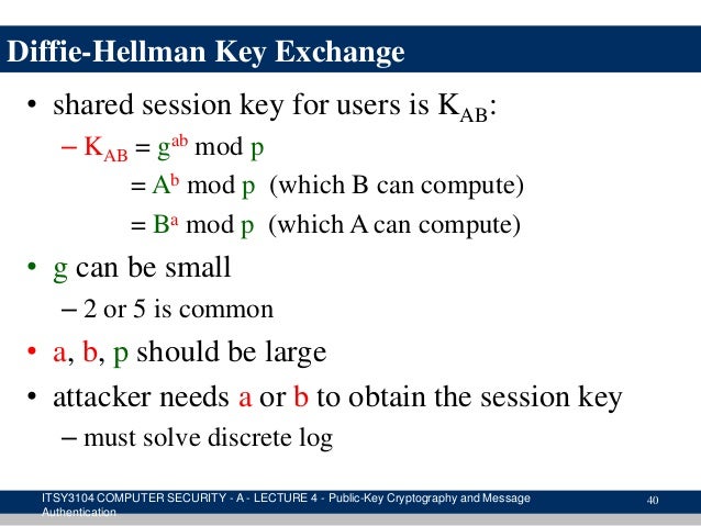 Public key cryptography and message authentication