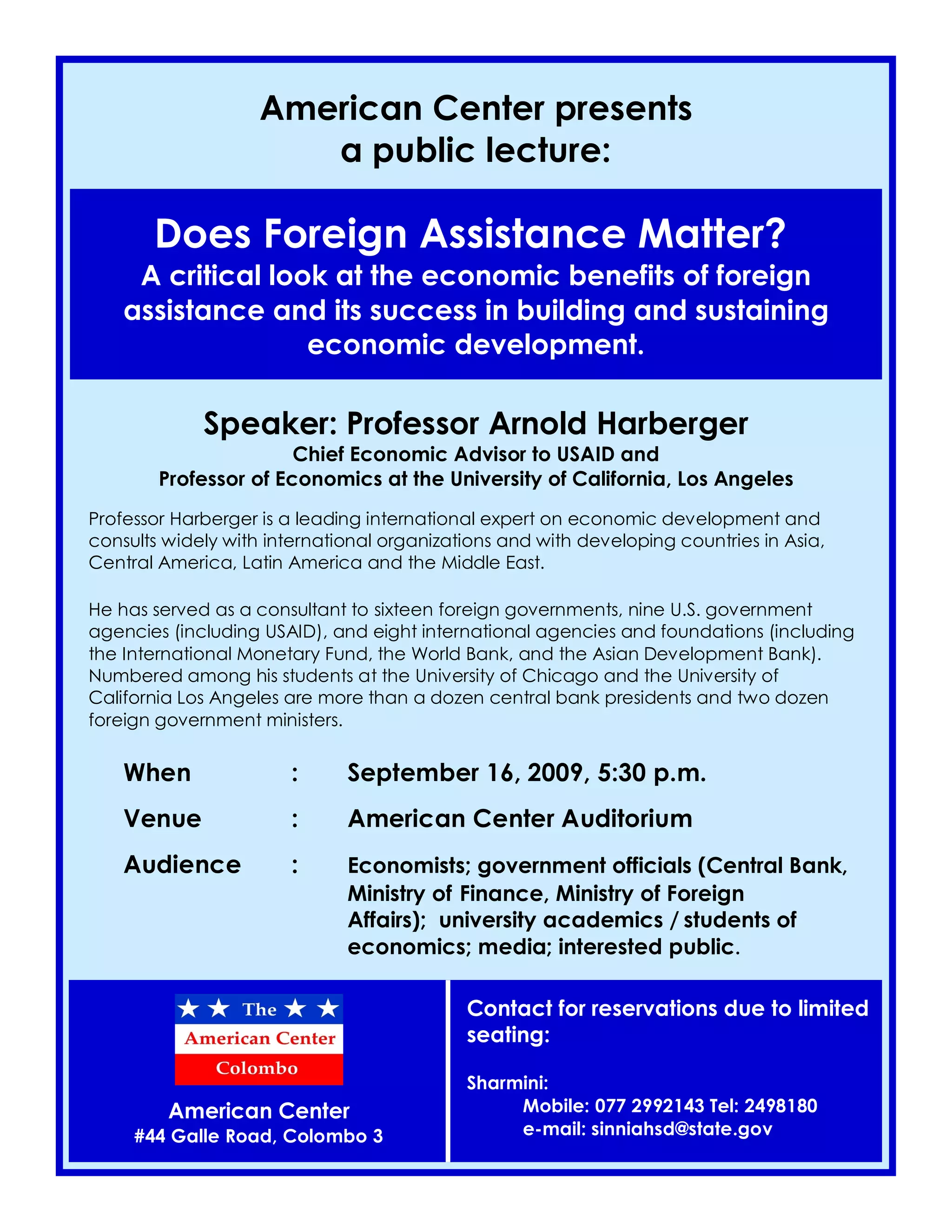 Public Lecture - Does Foreign Assistance Matter | PDF