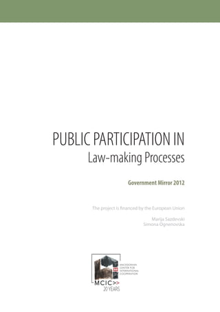 Public Participation in Law Making Processes | PDF