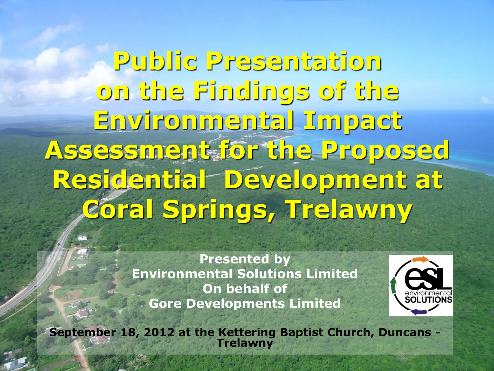 Public Presentation on the Findings of the Environmental Impact ...