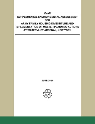 SUPPLEMENTAL ENVIRONMENTAL ASSESSMENT FOR ARMY FAMILY HOUSING ...