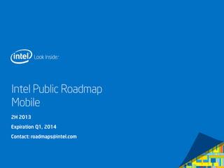 Intel Public Roadmap for Desktop, Mobile, Data Center | PDF
