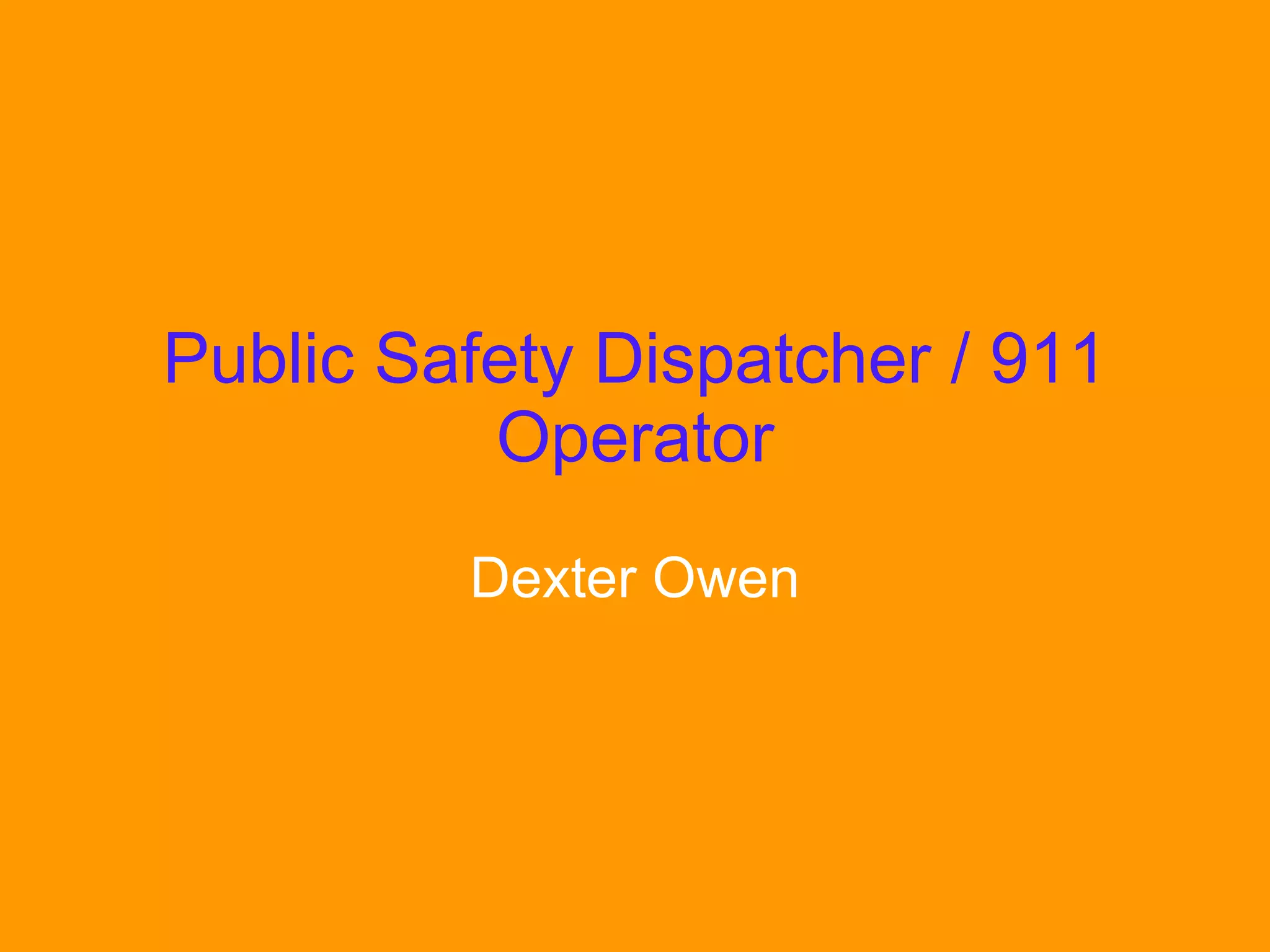 Public Safety Dispatcher | PPT