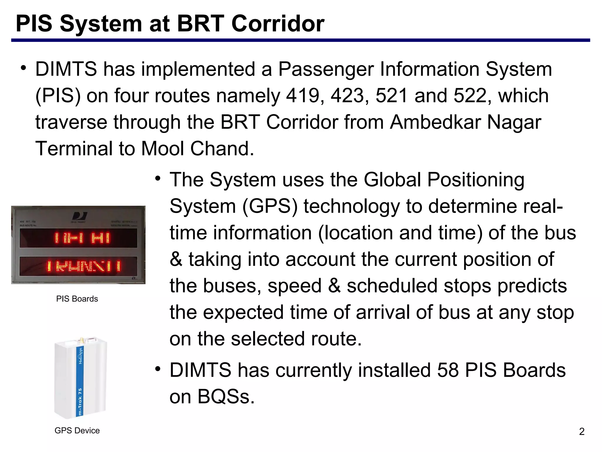 Passenger Information System (PIS) in Delhi | PPT