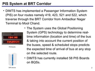 Passenger Information System (PIS) in Delhi | PPT
