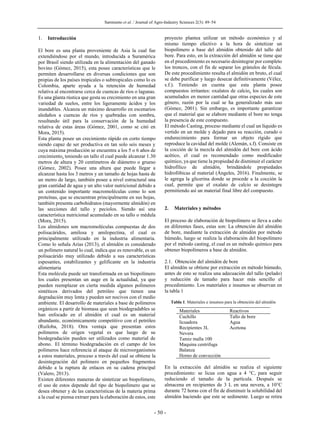 Rendimiento del almid n de bore (Alocasia macrorrhiza) para la ...