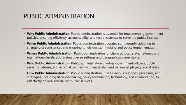 Public administration knowledge intro.pptx | Political Issues & policy ...