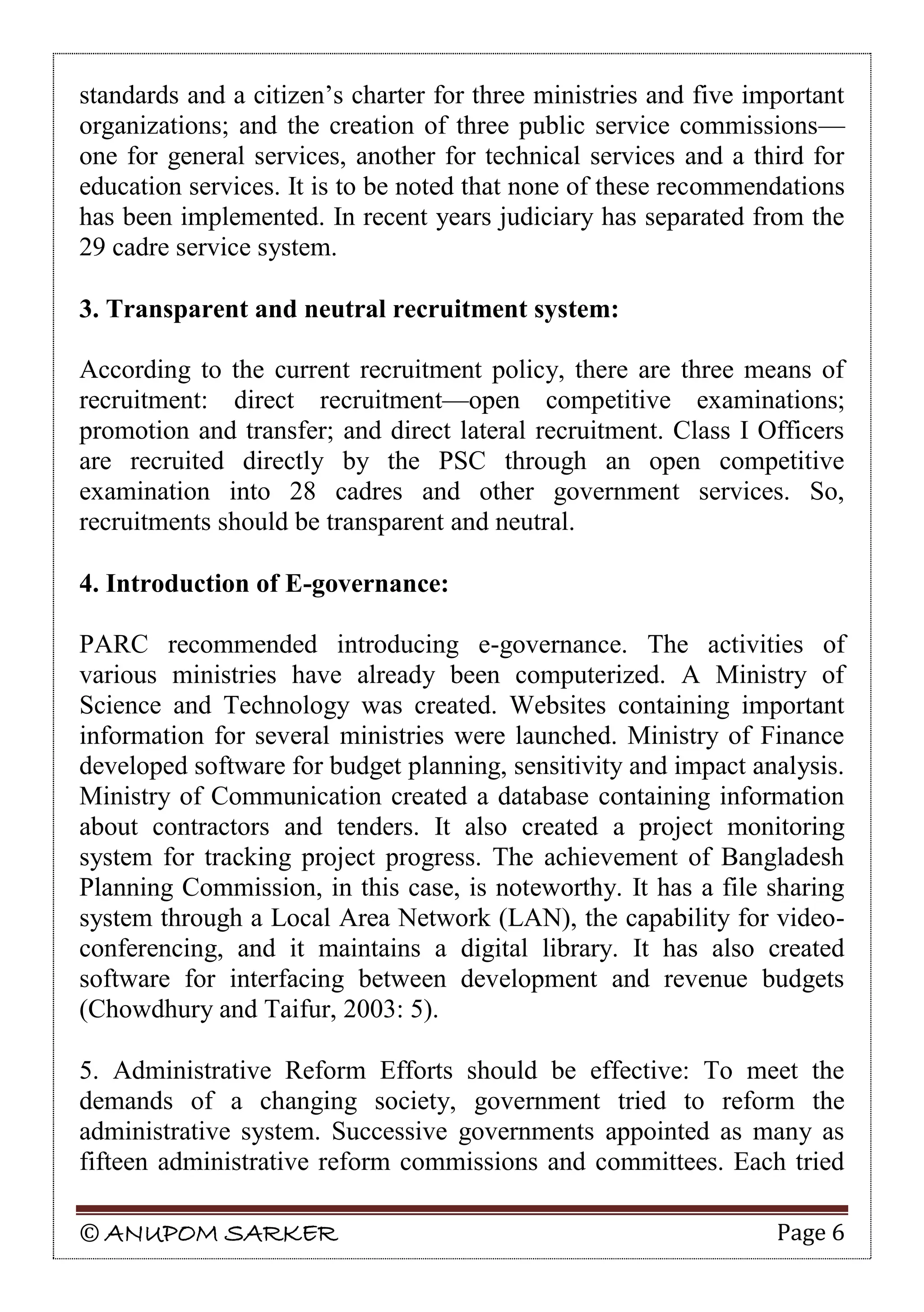 Public Administration of Bangladesh | PDF