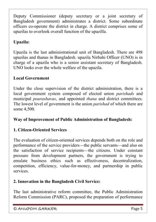 Public Administration of Bangladesh | PDF