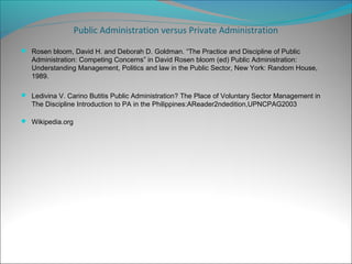 Public administration versus Private administration | PPT